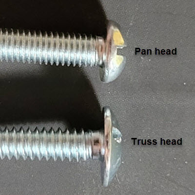 Truss head screw versus Pan head screw